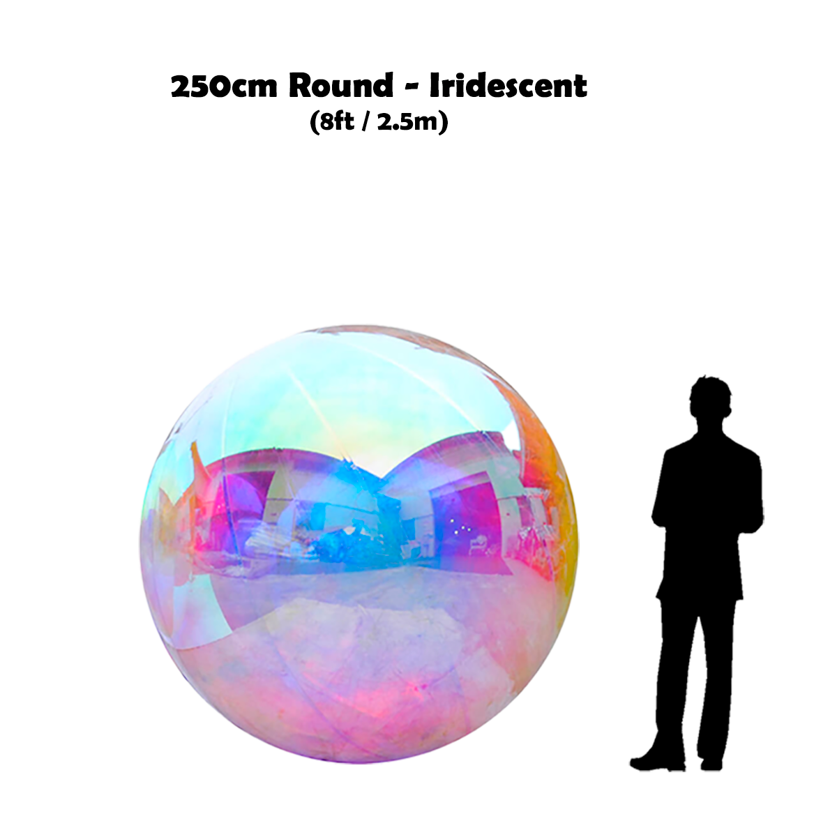 Buy Inflatable Shiny Mirror Ball Sphere - Iridescent- 10ft/ 300cm ...